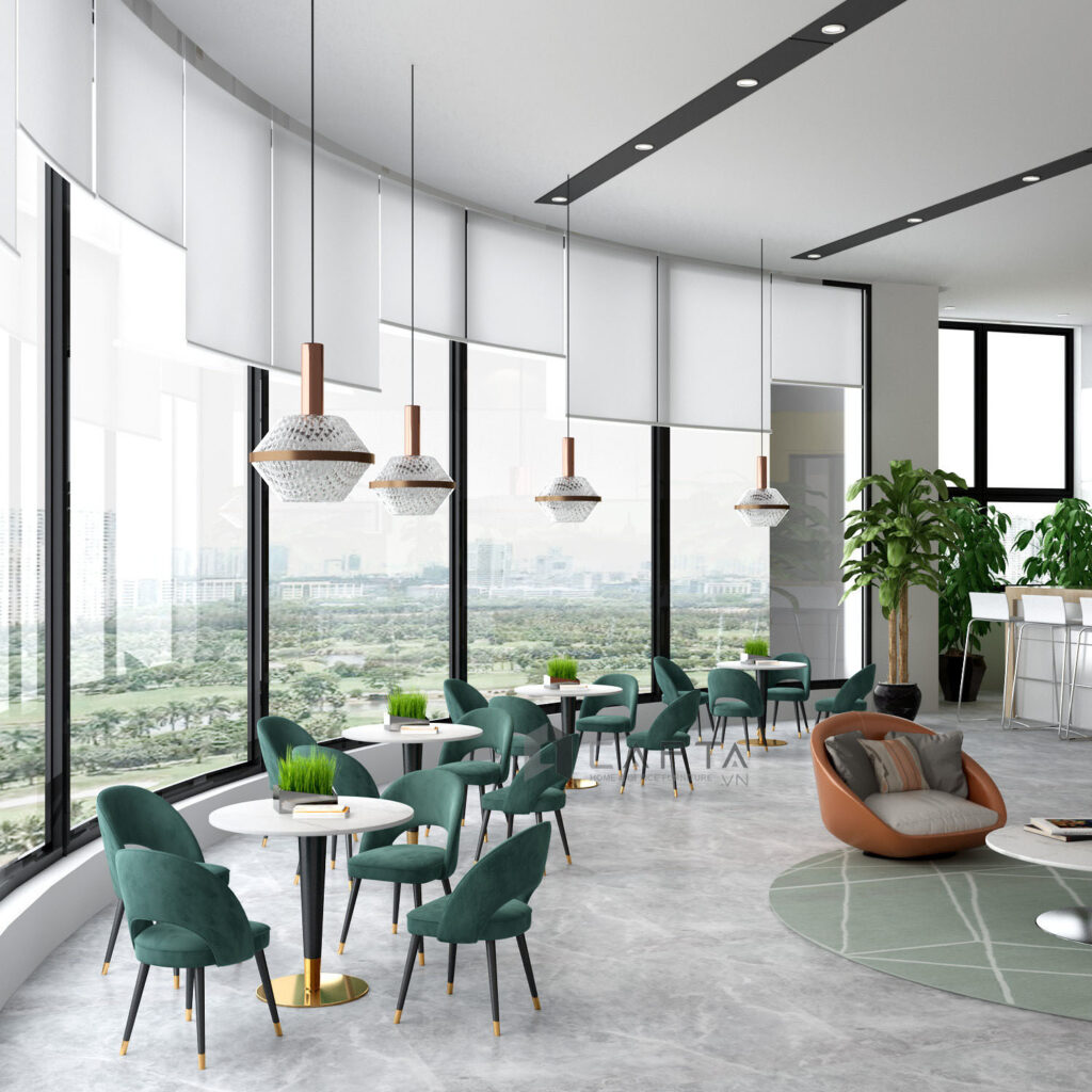 Ghế ăn vải nhung chân sắt có ống đồng sang trọng LARA 2C-F - Nội thất CAPTA